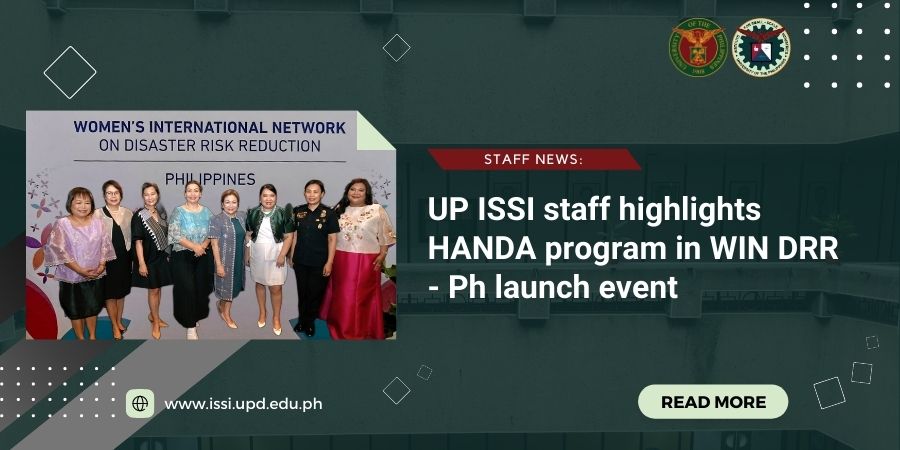 UP ISSI highlights HANDA program in WIN DRR | Institute for Small-Scale ...