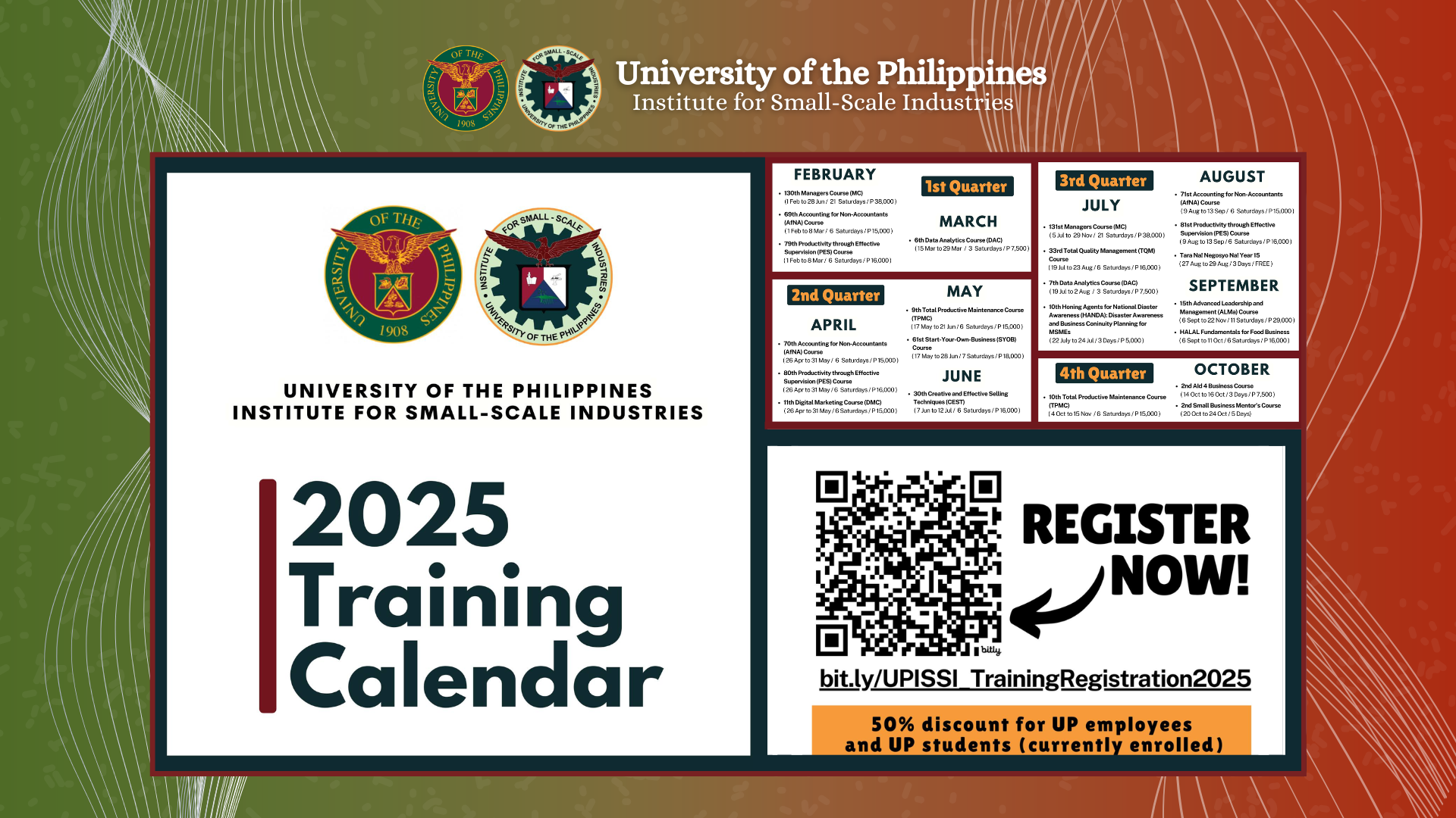 The 2025 Training Calendar is finally here! | Institute for Small-Scale ...